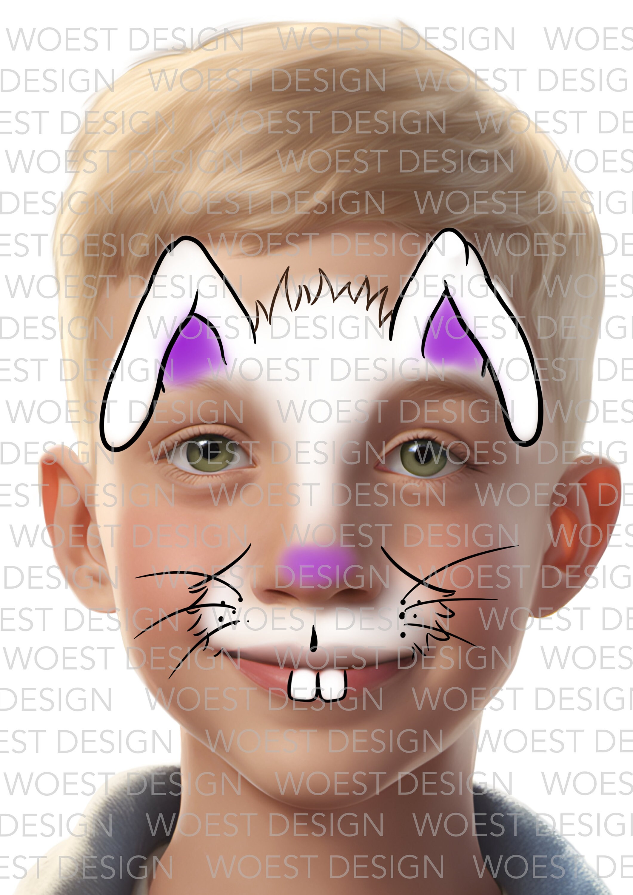 Easter Set Realistic Style DIGITAL DOWNLOAD - Face Paint Design Board ...
