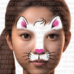 Quick Kitty Design Realistic Style DIGITAL DOWNLOAD - Face Paint Design ...