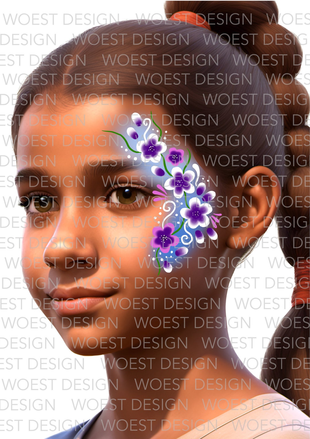 Floral Flower Eye Design Realistic Style DIGITAL DOWNLOAD - Face Paint ...