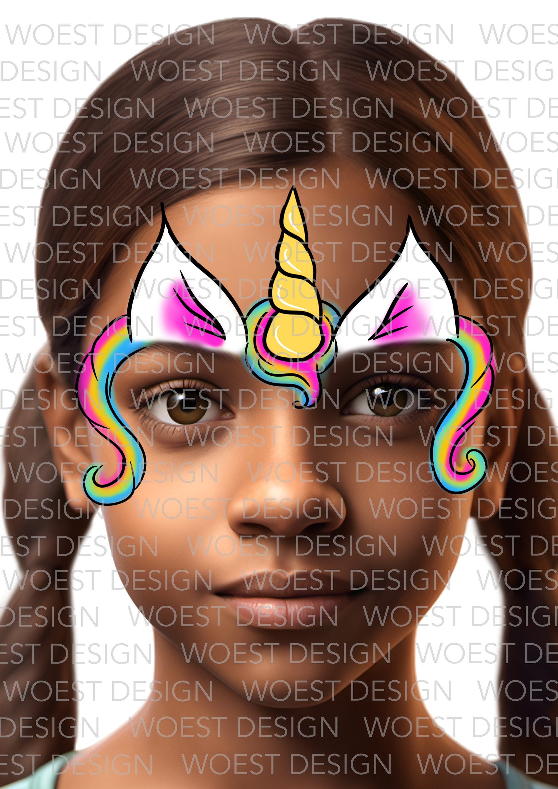 Basic Set B Realistic Style DIGITAL DOWNLOAD - Face Paint Design Board ...