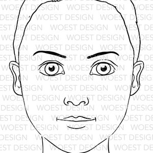 Blank Line Art Template Set B DIGITAL DOWNLOAD - Face Paint Design ...
