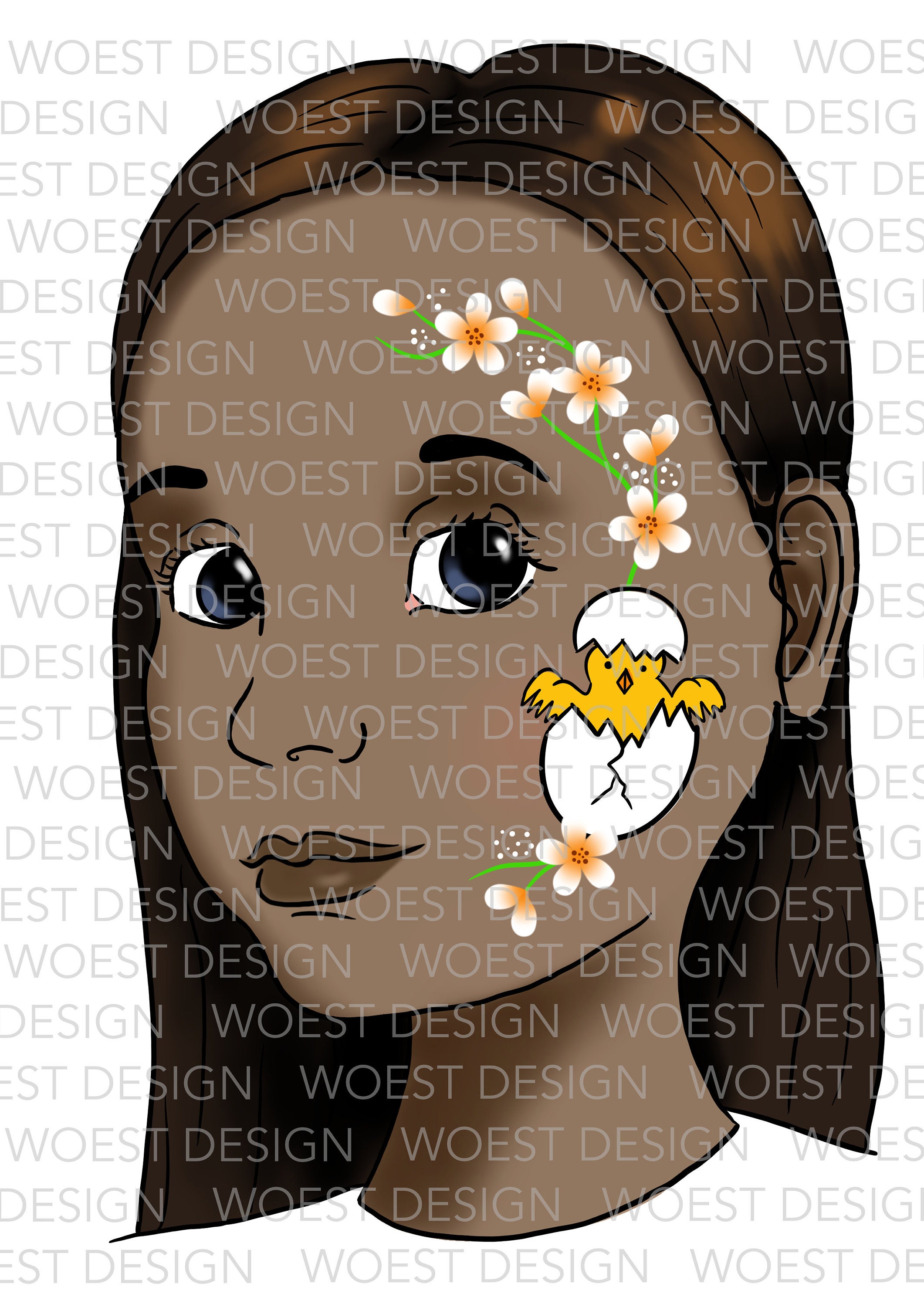 Easter Set Illustrative Style DIGITAL DOWNLOAD Face Paint Design Board ...