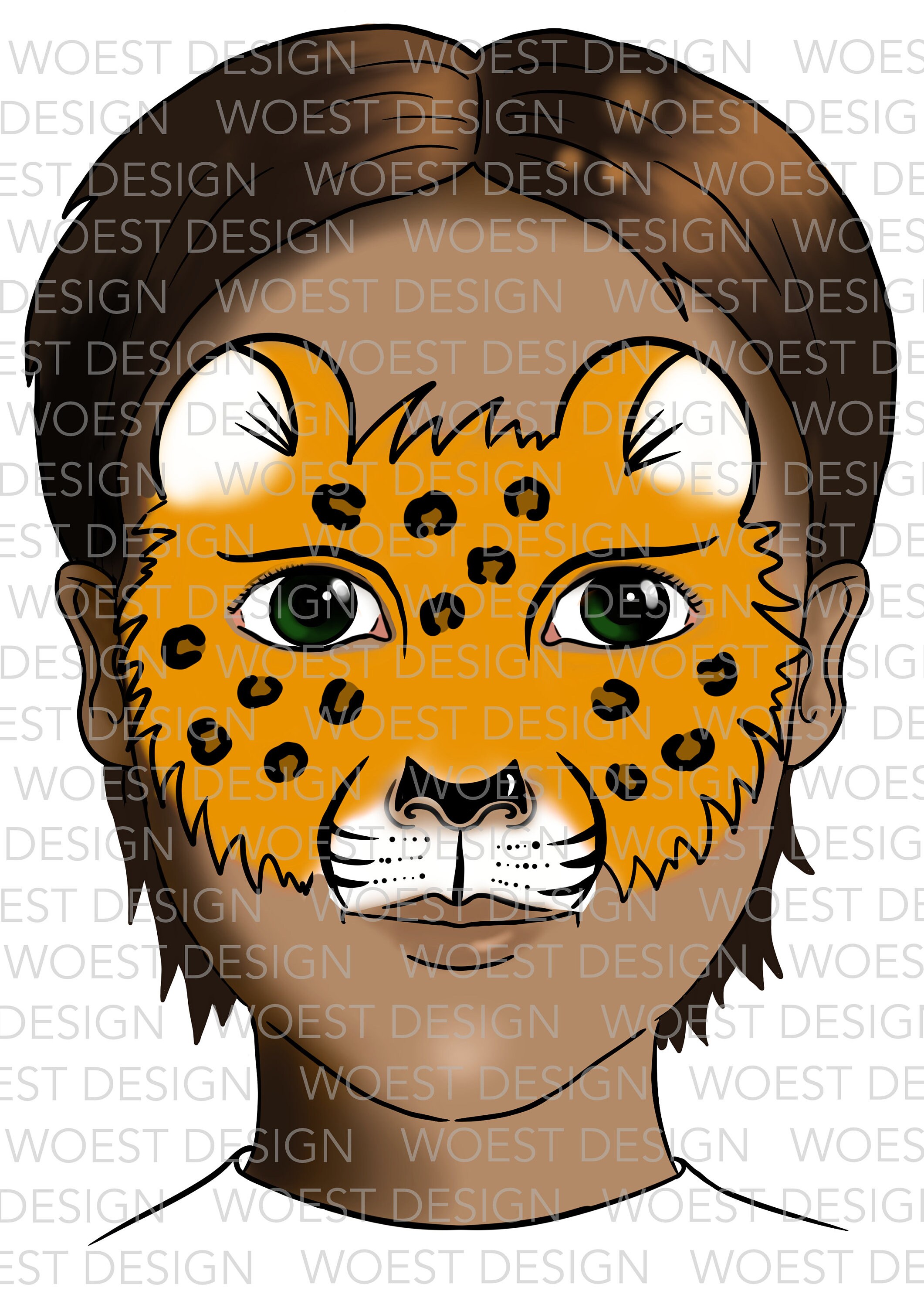 Face Paint Board Animal Set DIGITAL DOWNLOAD - Design Board Face ...