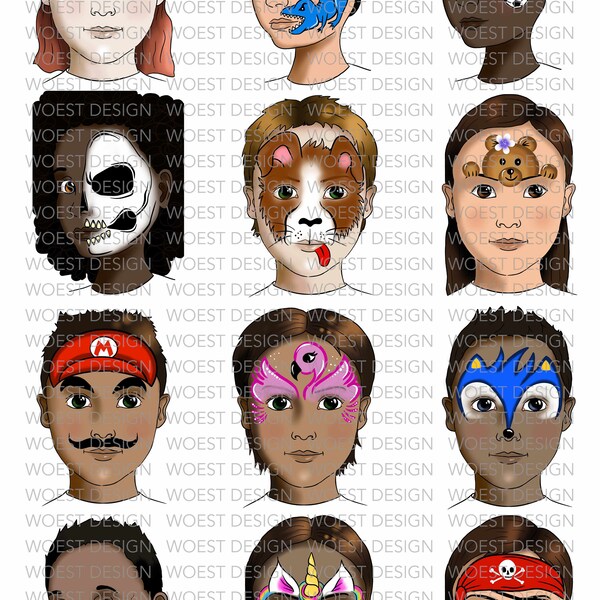 Face Paint Menu Template - Etsy