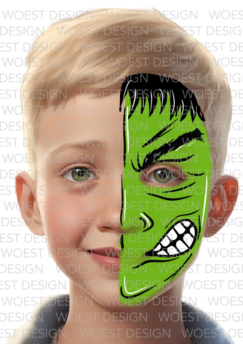 Super Hero Set Realistic DIGITAL DOWNLOAD - Face Paint Painting Design ...