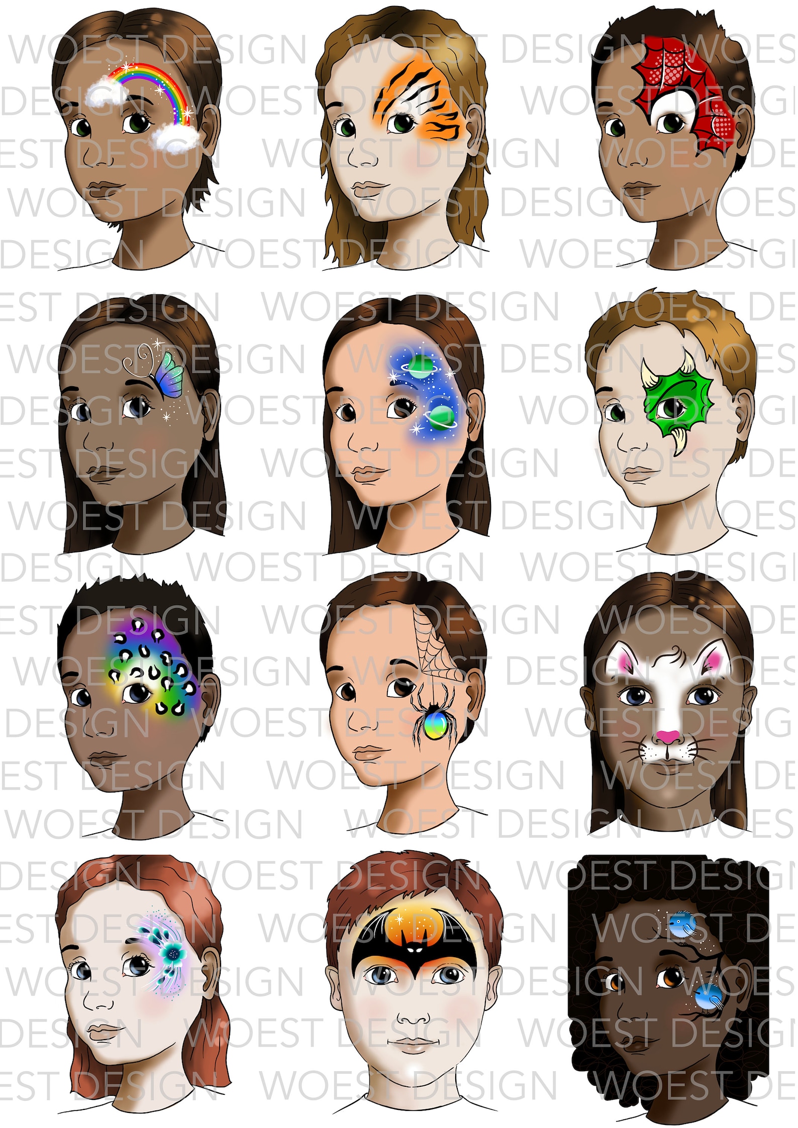Fast Designs / Line Buster Set DIGITAL DOWNLOAD - Face Paint Design ...