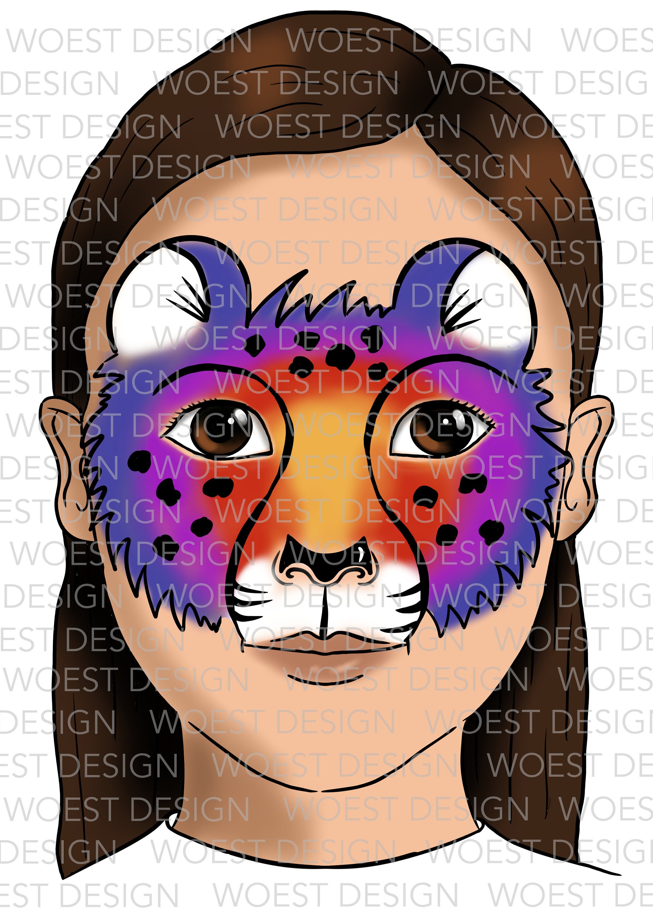 Face Paint Board Animal Set DIGITAL DOWNLOAD - Design Board Face ...