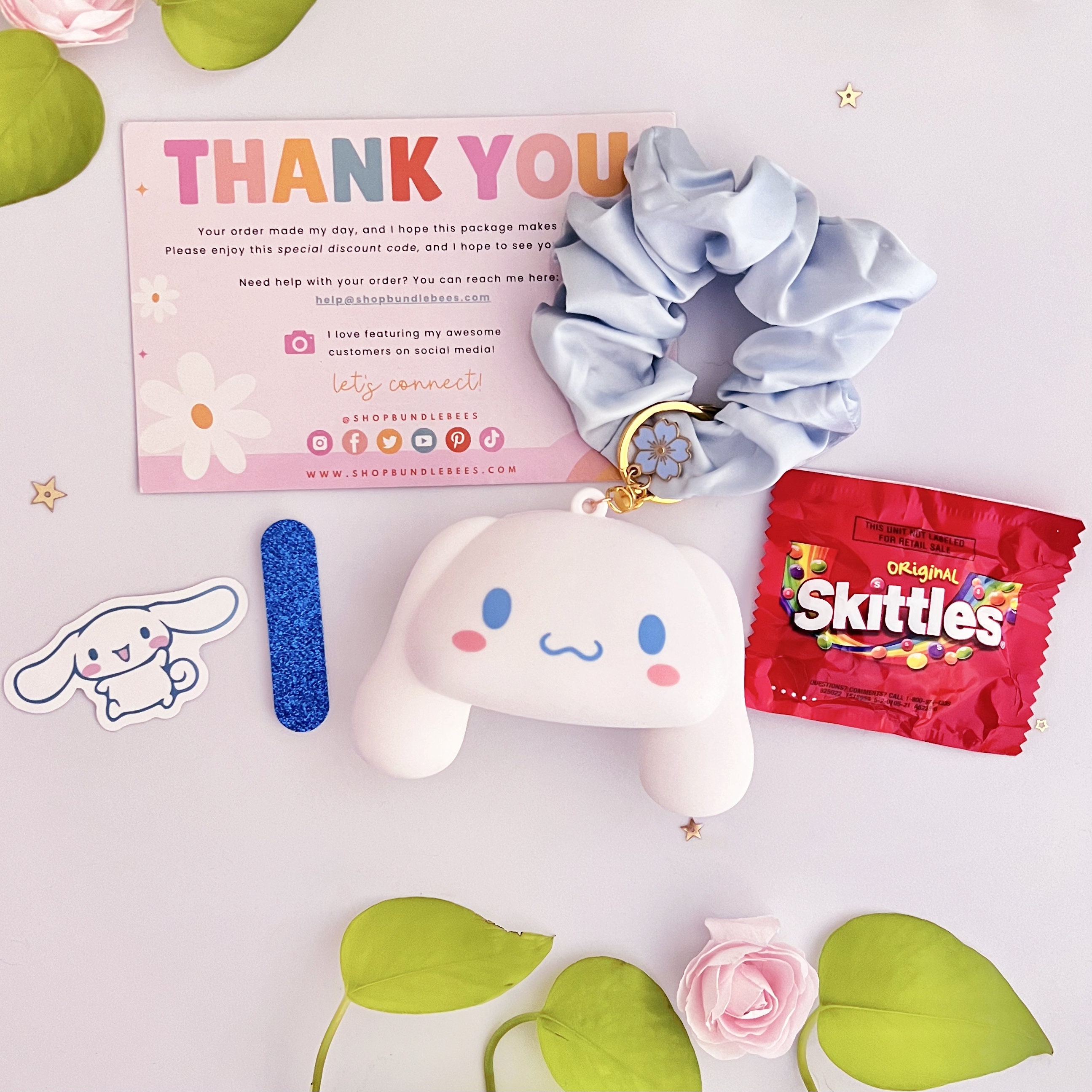 Cute Sanrio Cinnamoroll Coin Purse Gold Lobster Clasp Keychain With ...