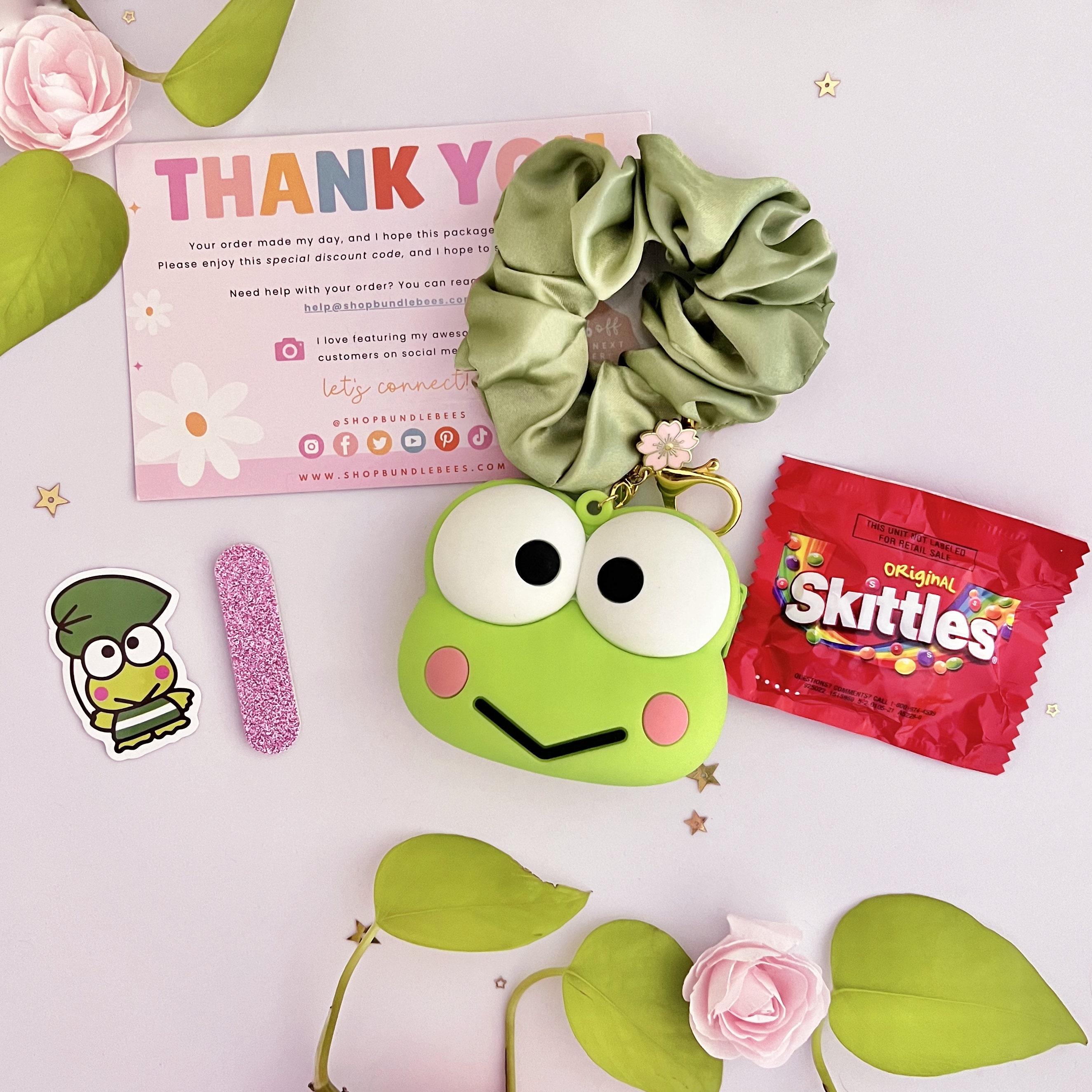 Cute Sanrio Kero Keroppi Coin Purse Gold Lobster Clasp Keychain With ...