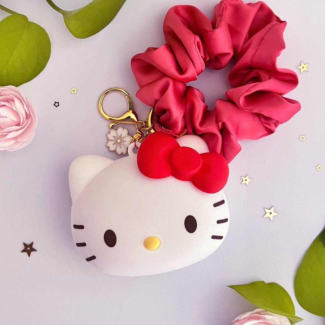 Cute Sanrio Hello Kitty Coin Purse Gold Keychain With Scrunchy ...