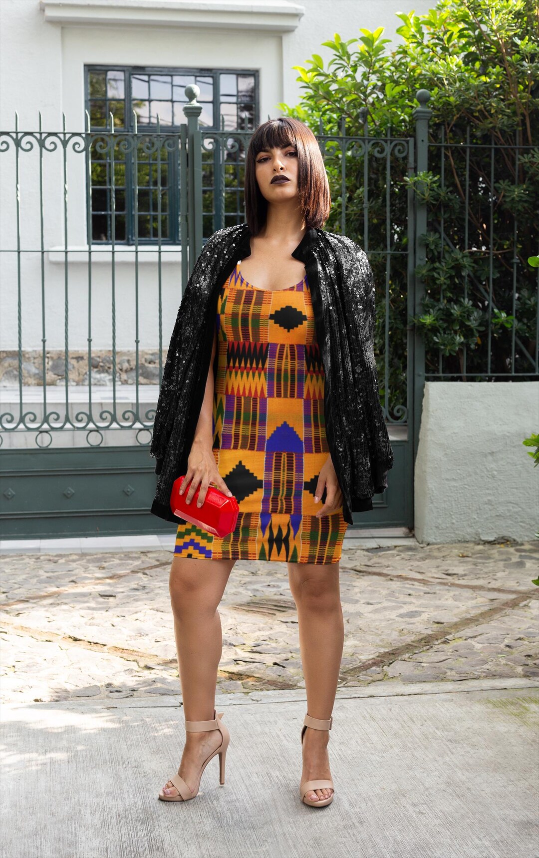 Kente Print Racerback Dress, Summer Fashion, Boho Dress, Festival ...