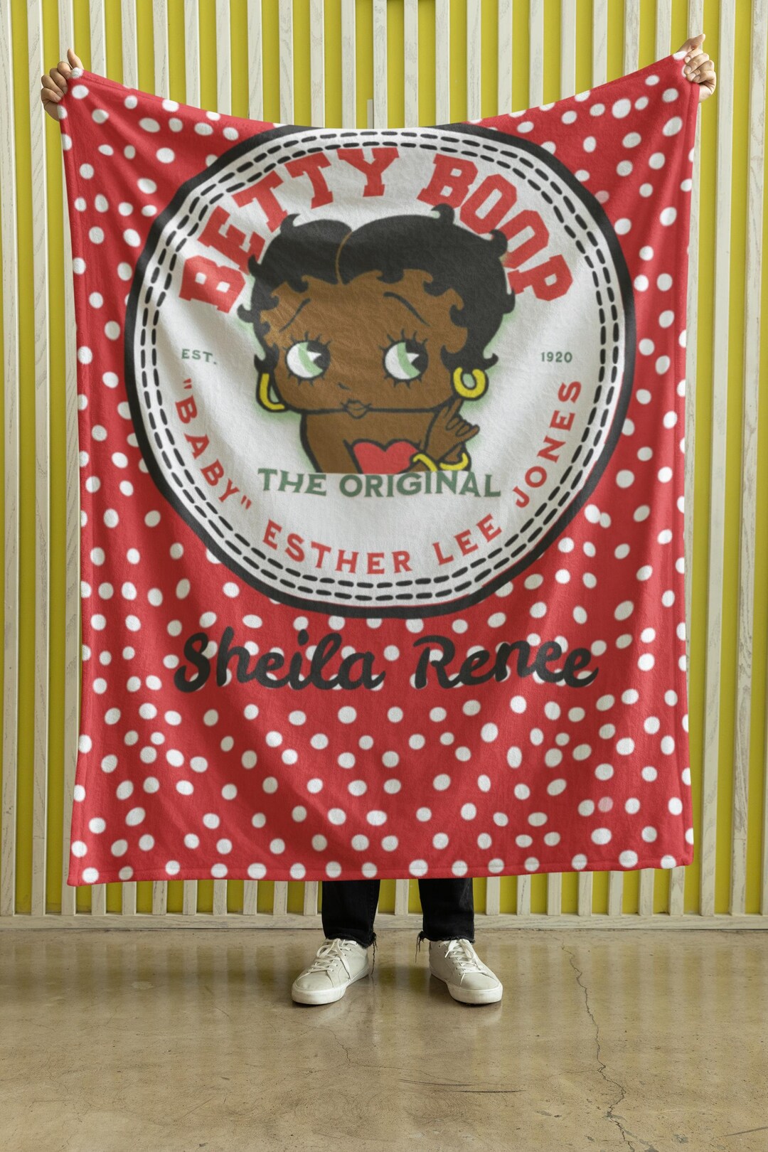 Black Betty Boop Personalized Cozy Throw, Kids & Adults Gift Idea ...