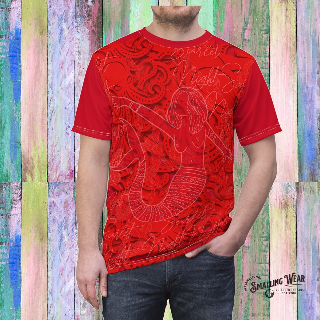 Red Octopus Print T-shirt: Cruise Ship Party Top - Etsy