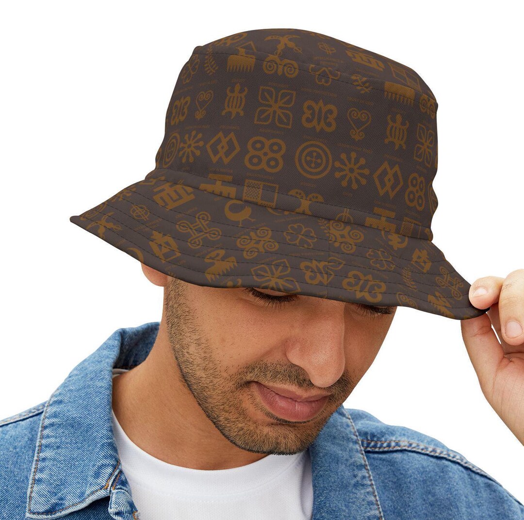 Adinkra Bucket Hat: African Print Polyester Sun Hat - Etsy