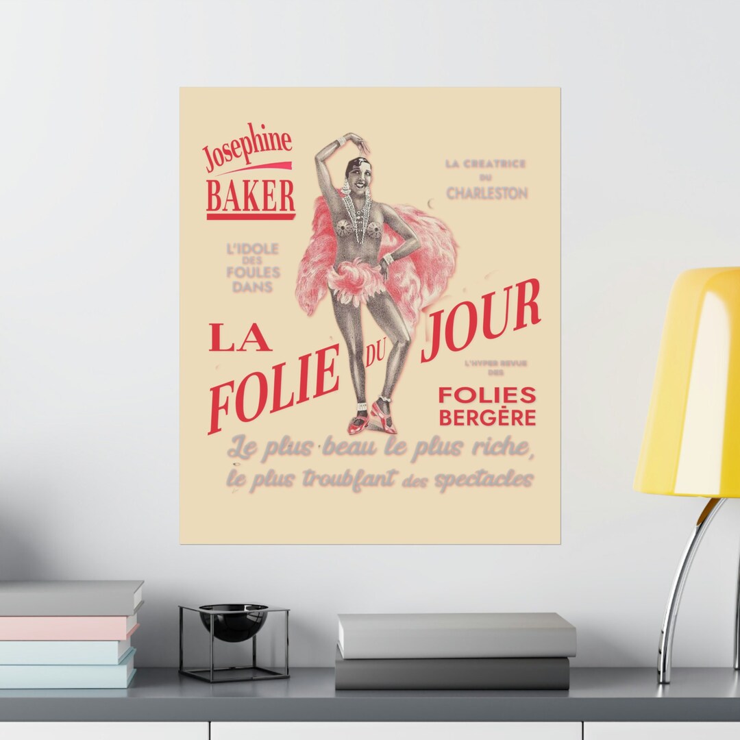 Josephine Baker Poster Matte, Paris Dancer Print, Show Girl Art ...