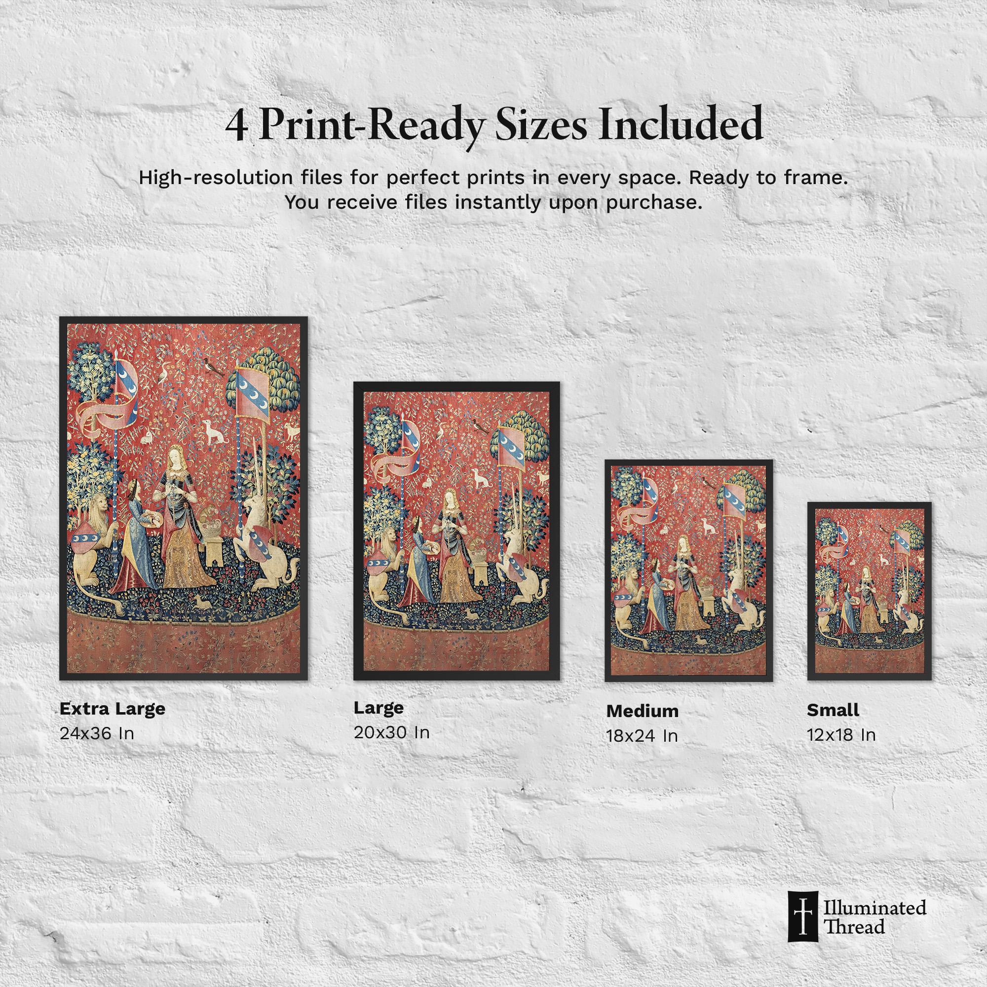 Lady and the Unicorn Digital Download – the Smell Medieval Tapestry Art ...