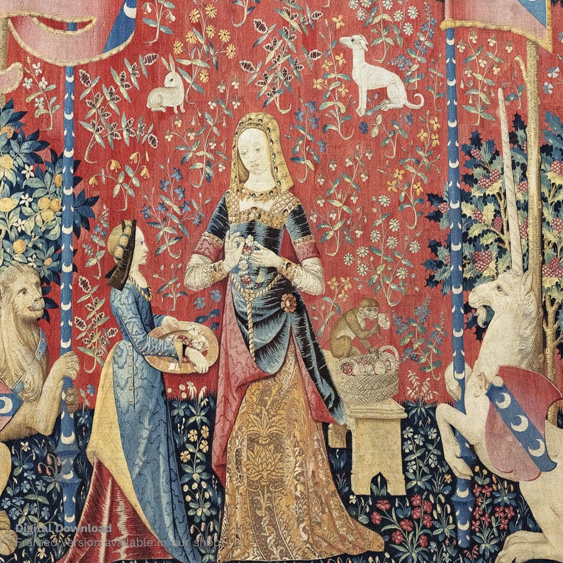 Lady and the Unicorn Digital Download – the Smell Medieval Tapestry Art ...
