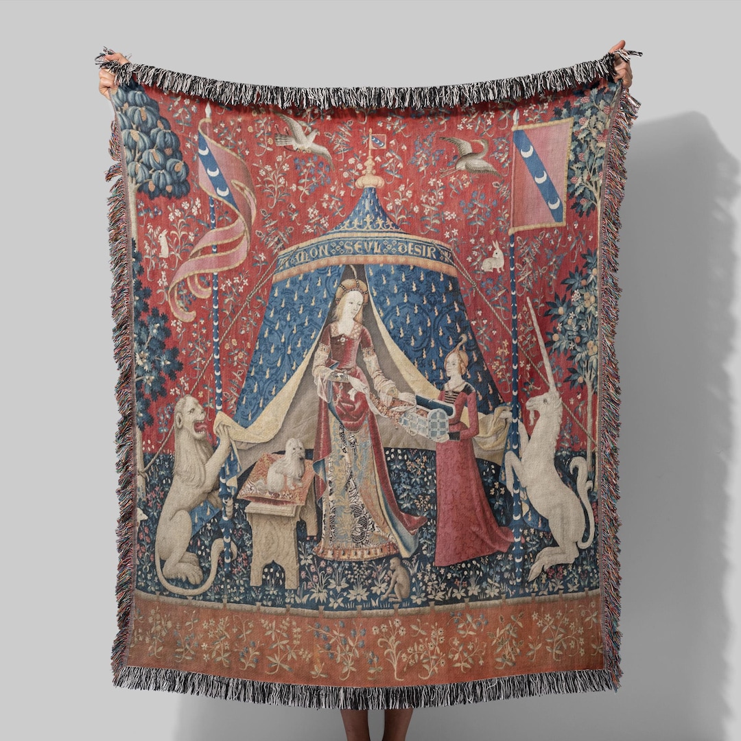 Lady and the Unicorn Tapestry Blanket, A Mon Seul Desir Artwork ...