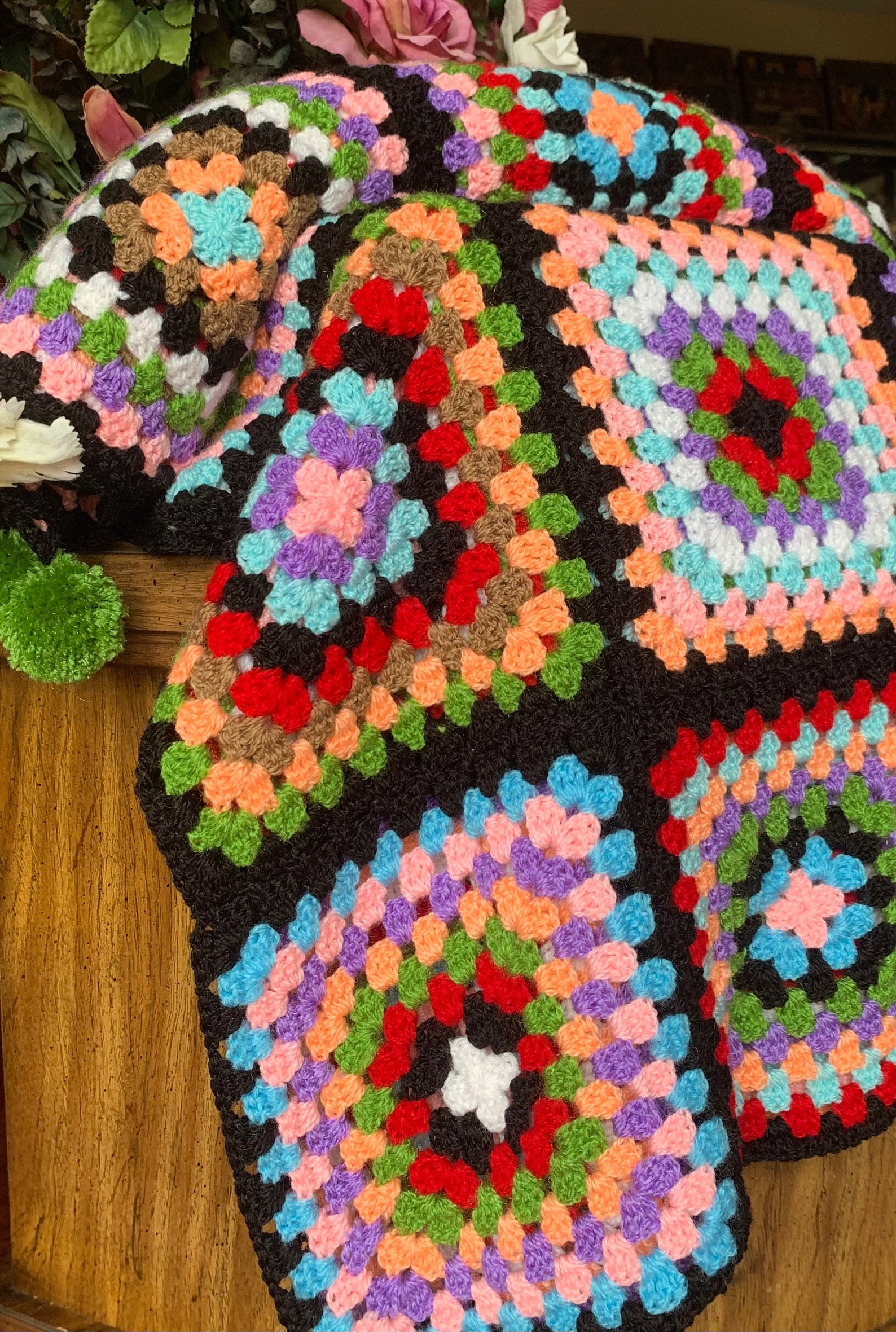 The Boho Flora Handmade Granny Square Crochet Throw - Etsy