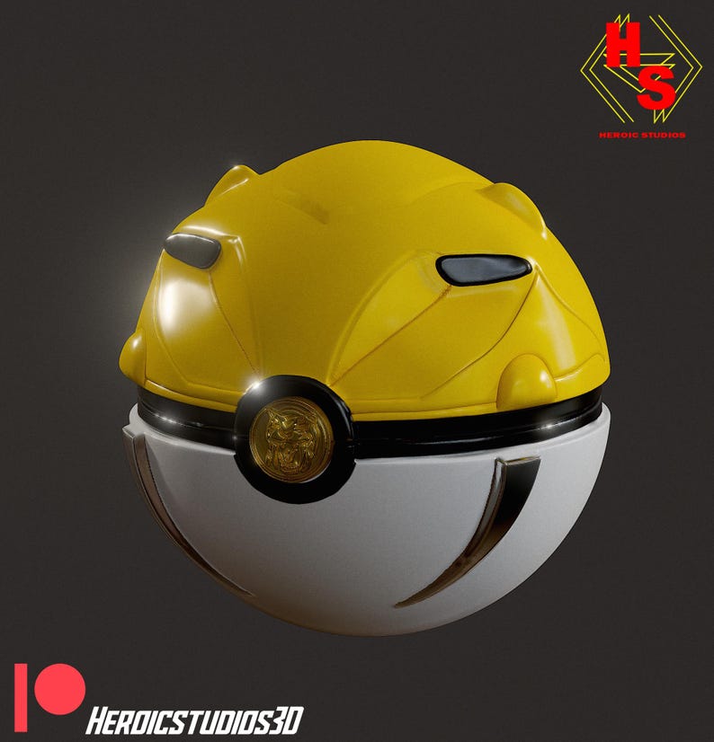 3D Printed Power Ranger Pokéball: Custom Collectible With Magnetic ...