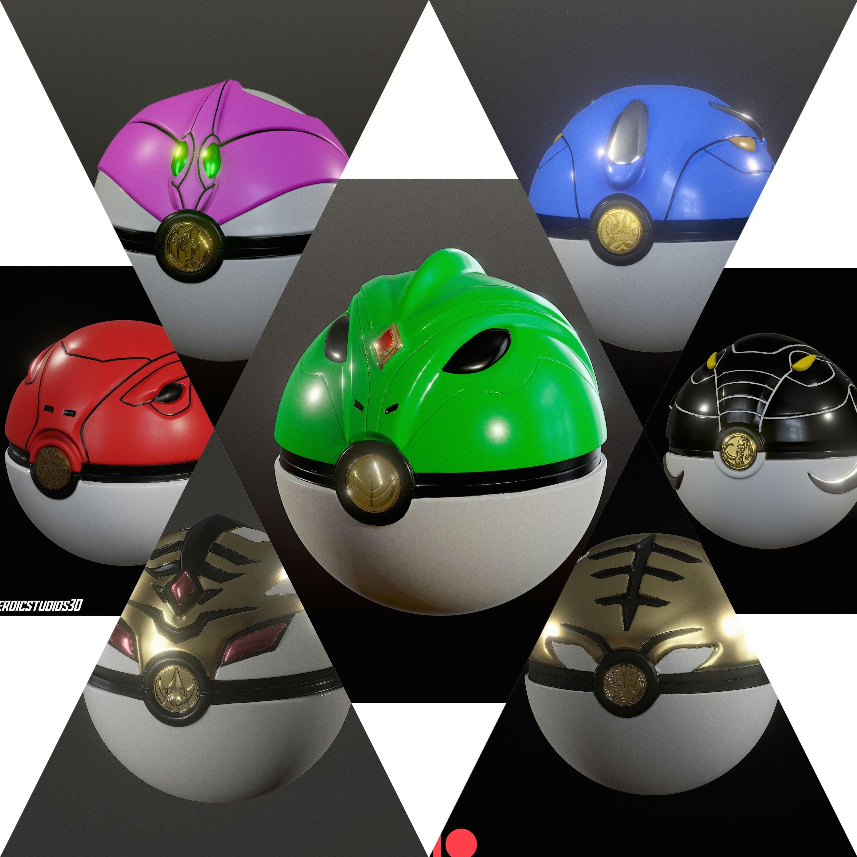 3D Printed Power Ranger Pokéball: Custom Collectible With Magnetic ...