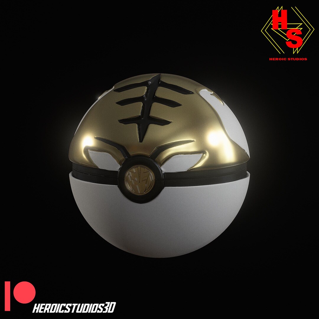 3D Printed Power Ranger Pokéball: Custom Collectible With Magnetic ...