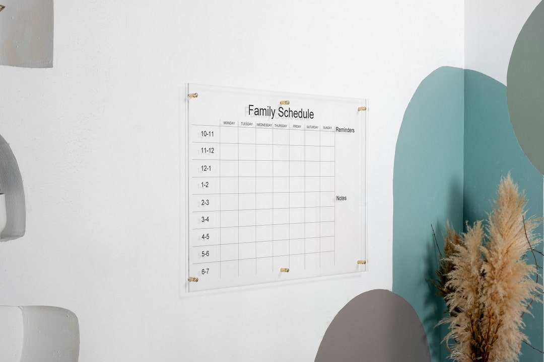 Personalized Acrylic Family Schedule, Family Planner, Custom Dry Erase ...