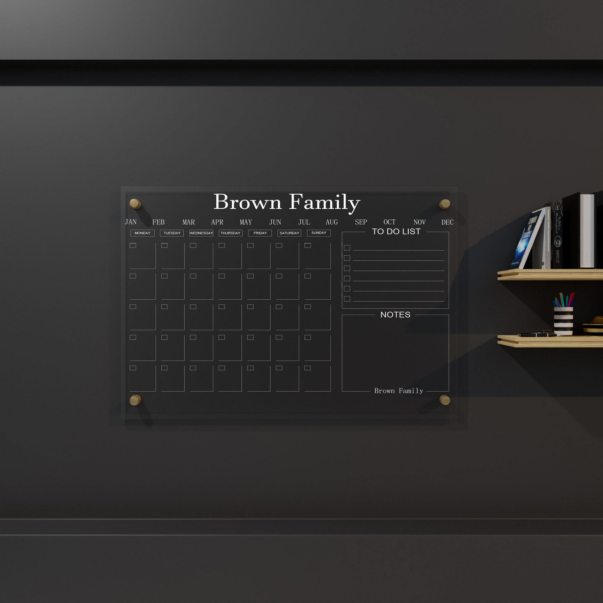 Personalized Acrylic Monthly Calendar for Home Organization - Etsy