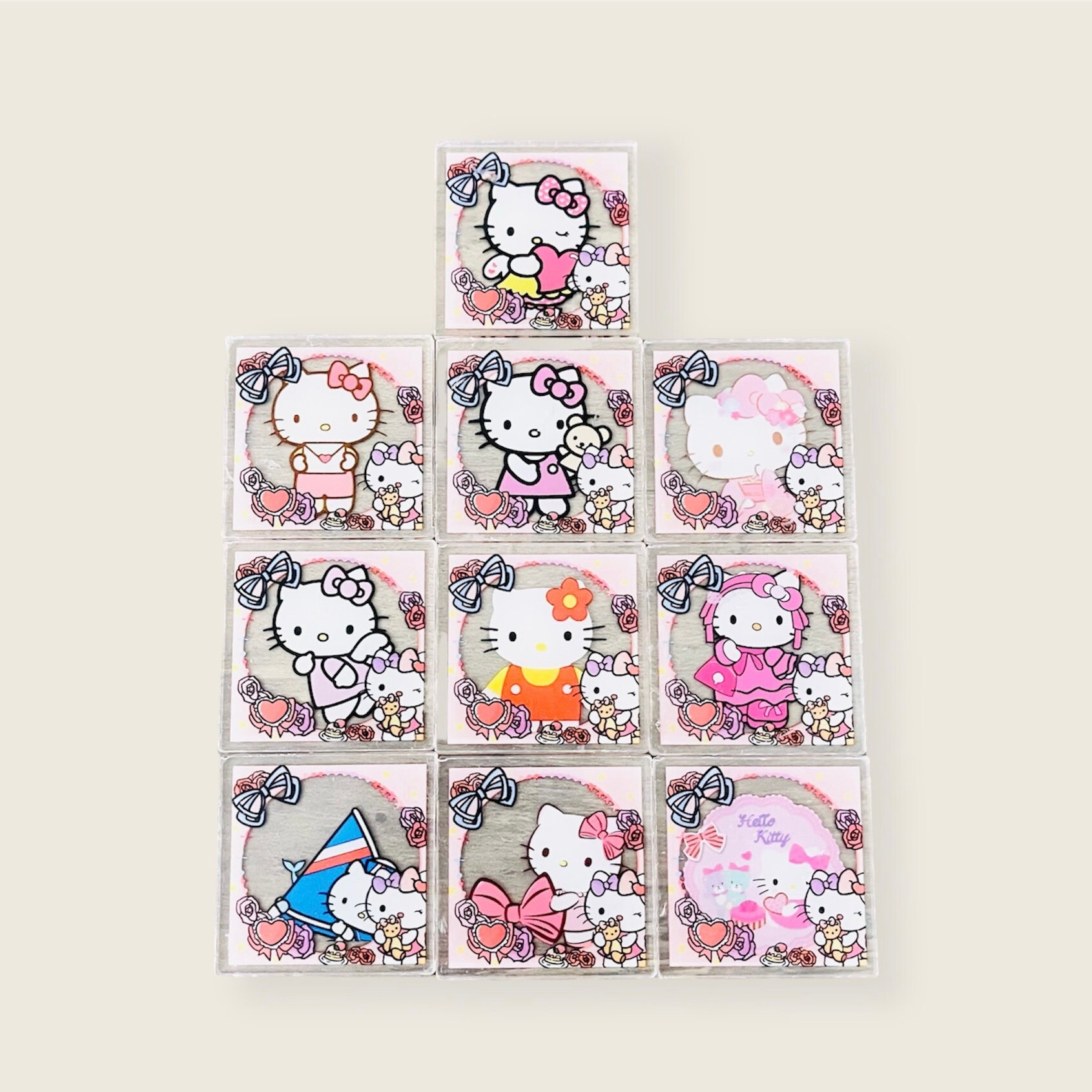 4cm Kawaii Square Cartoon Acrylic Charms 10 Pcs per Pack - Etsy