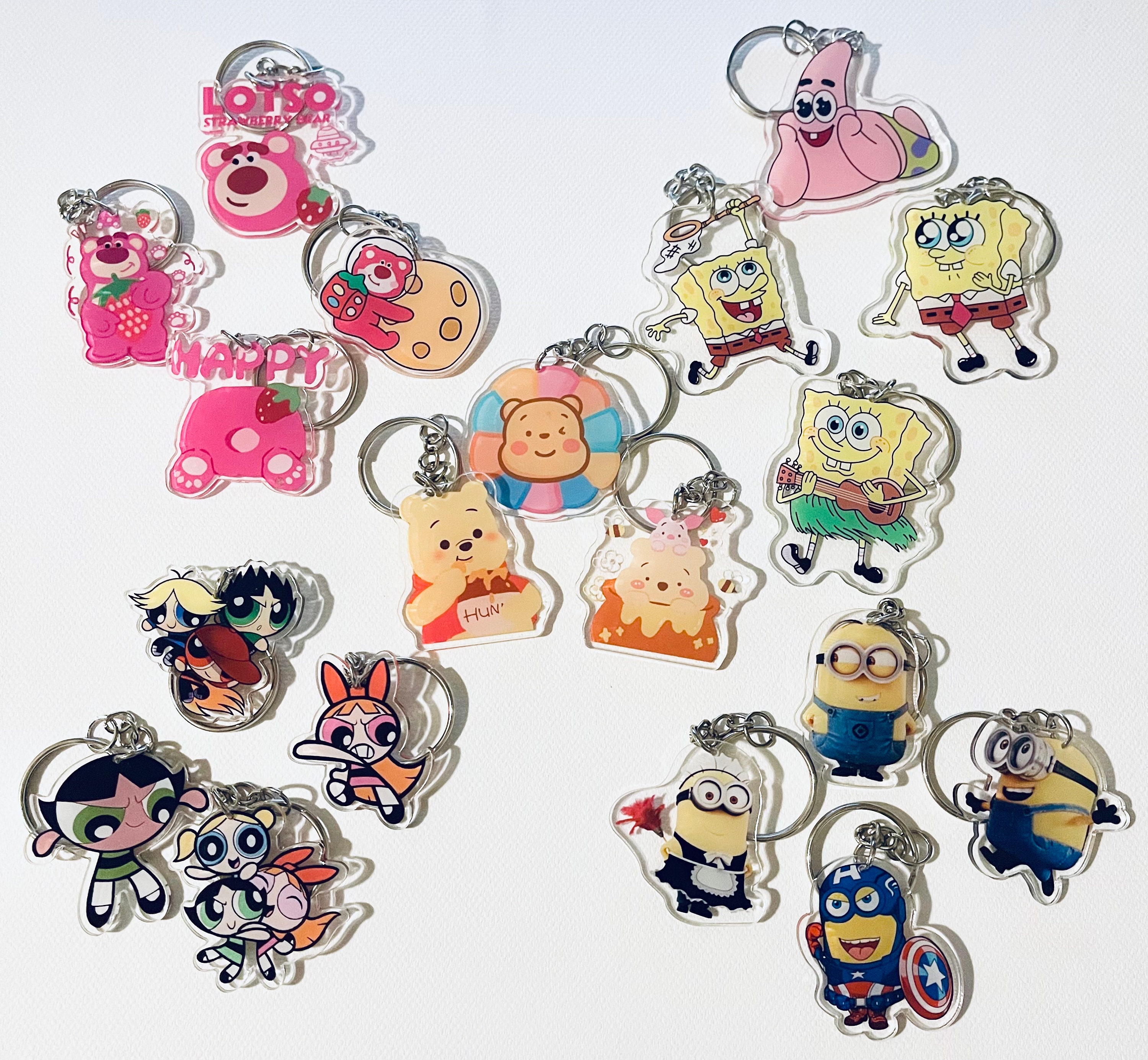 Cute Cartoon Acrylic Keychains (1.5 Inch Clear Acrylic) - Etsy