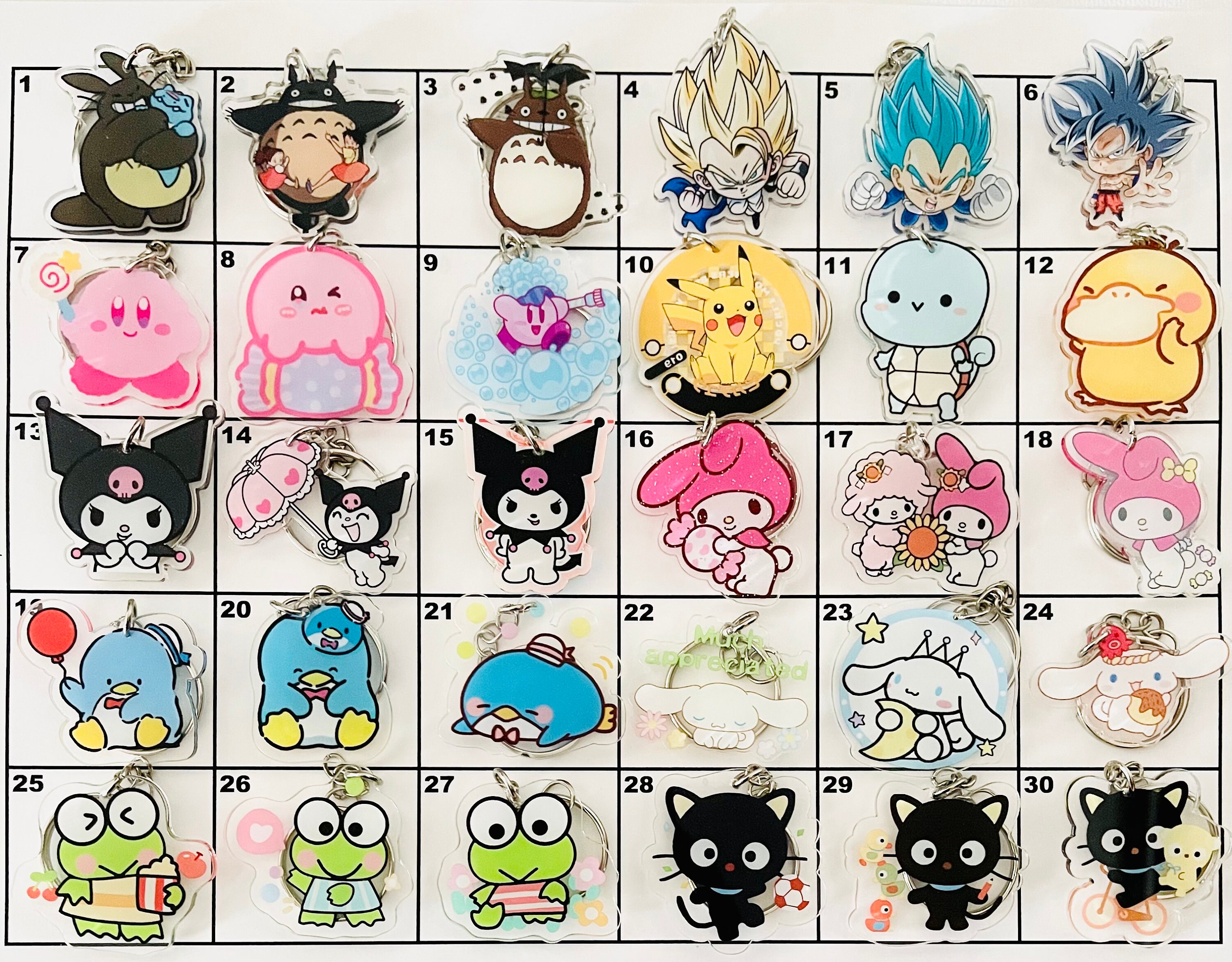Cute Cartoon Acrylic Keychains (1.5 Inch Clear Acrylic) - Etsy