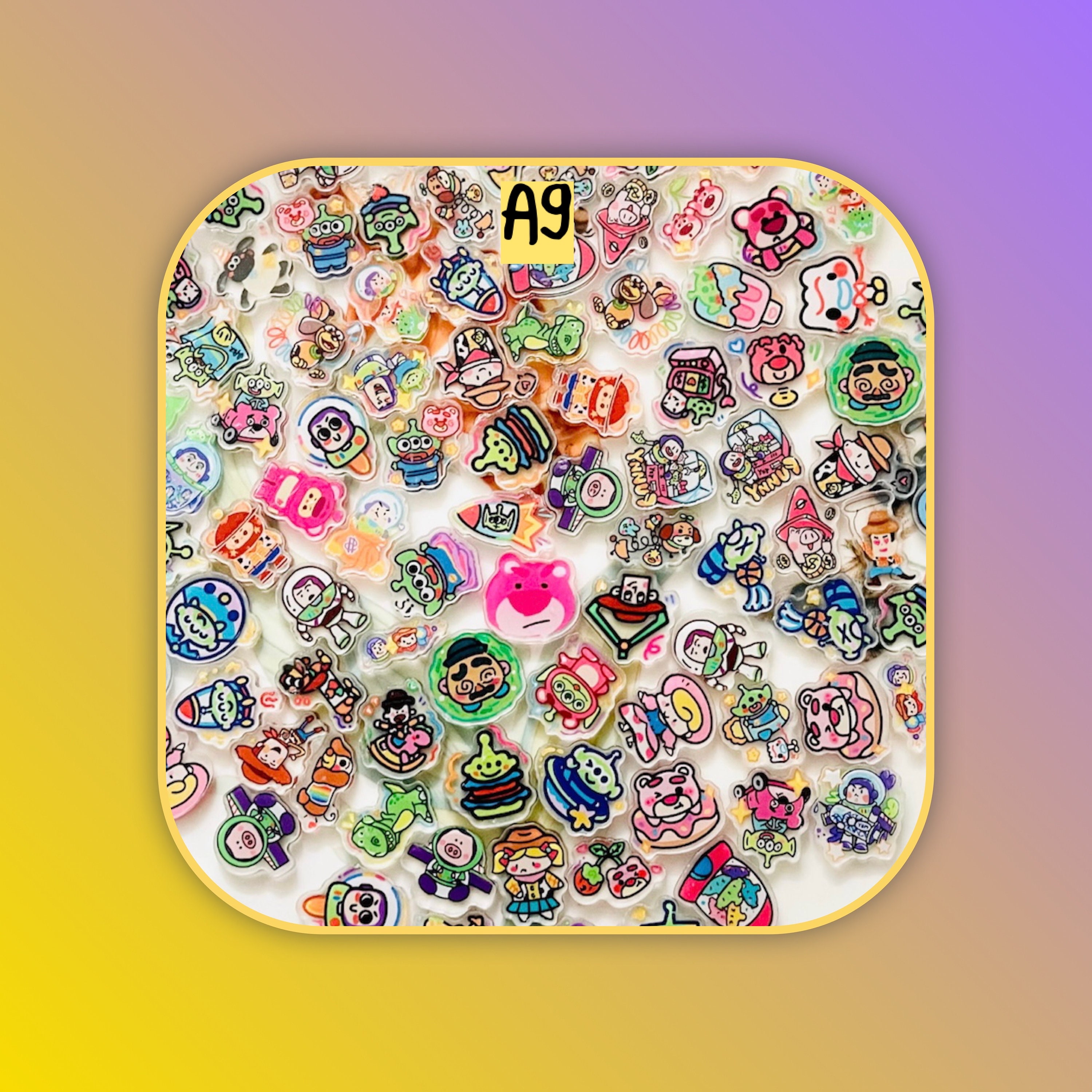 2cm Kawaii Cartoon Acrylic Charms 25pcs per Pack - Etsy