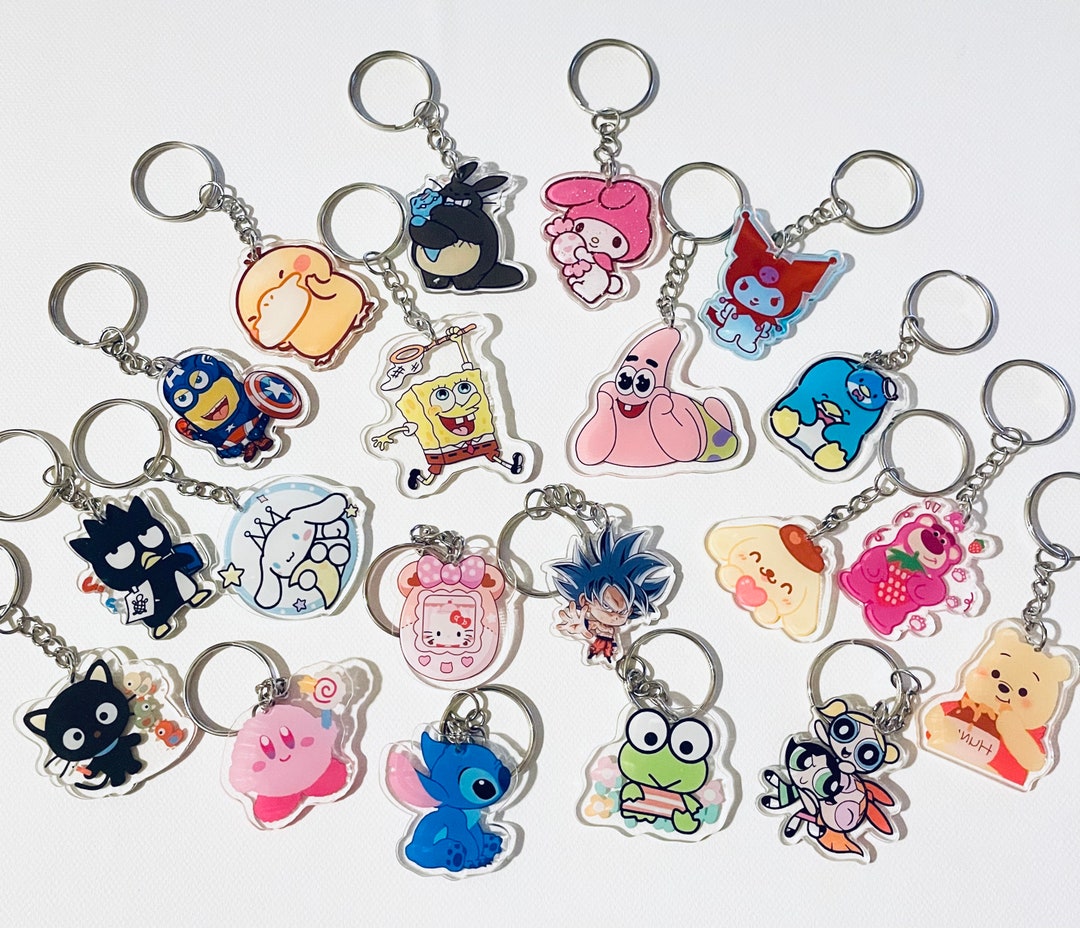 Cute Cartoon Acrylic Keychains (1.5 Inch Clear Acrylic) - Etsy