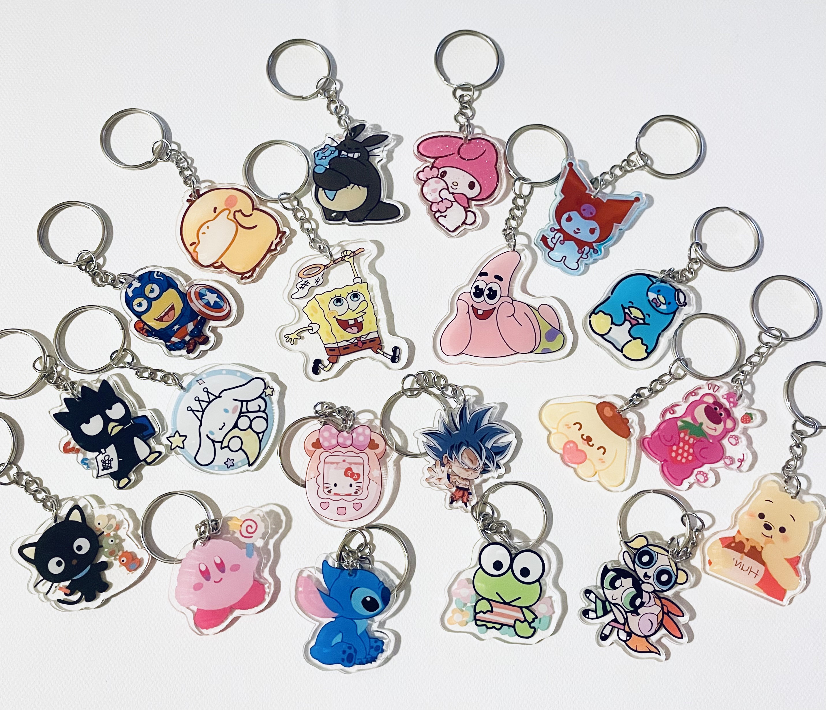 Cute Cartoon Acrylic Keychains (1.5 Inch Clear Acrylic) - Etsy