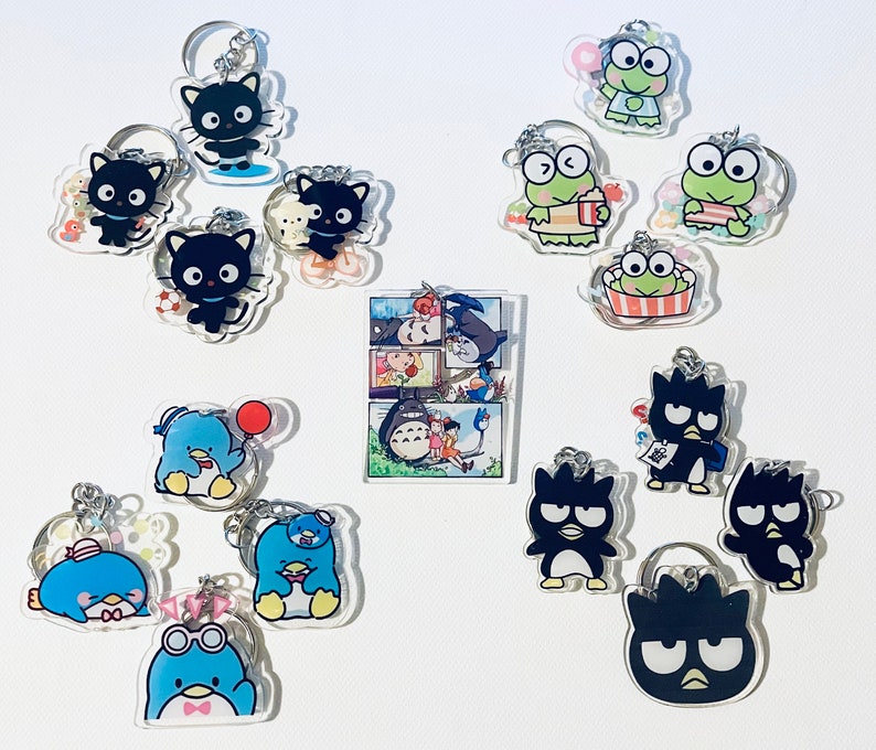 Cute Cartoon Acrylic Keychains (1.5 Inch Clear Acrylic) - Etsy