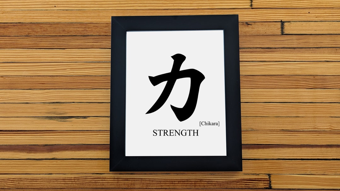 Japanese Calligraphy Strength Kanji Decor Print for Your Home Instant ...
