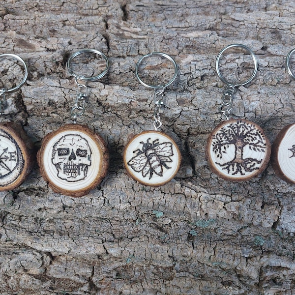 Wood Burned Keychain - Etsy