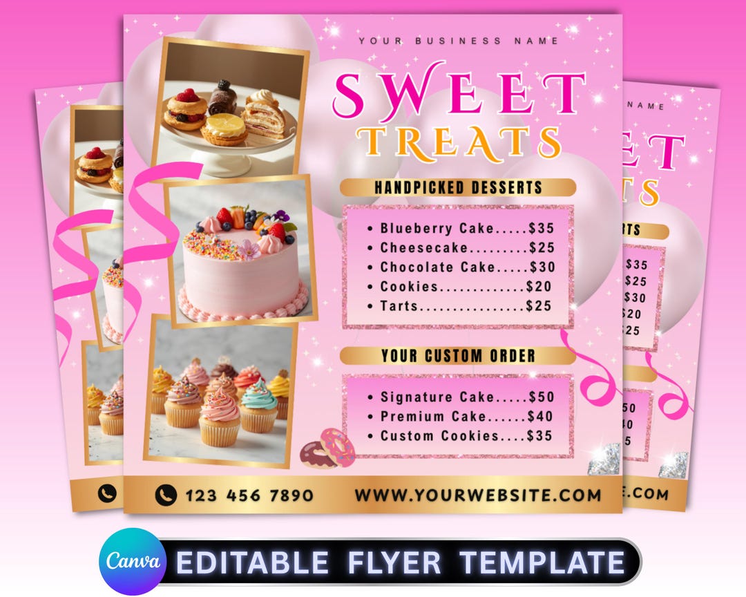 Bakery Flyer, September Bake Sale Flyer, Sweet Treats Flyer, Dessert ...