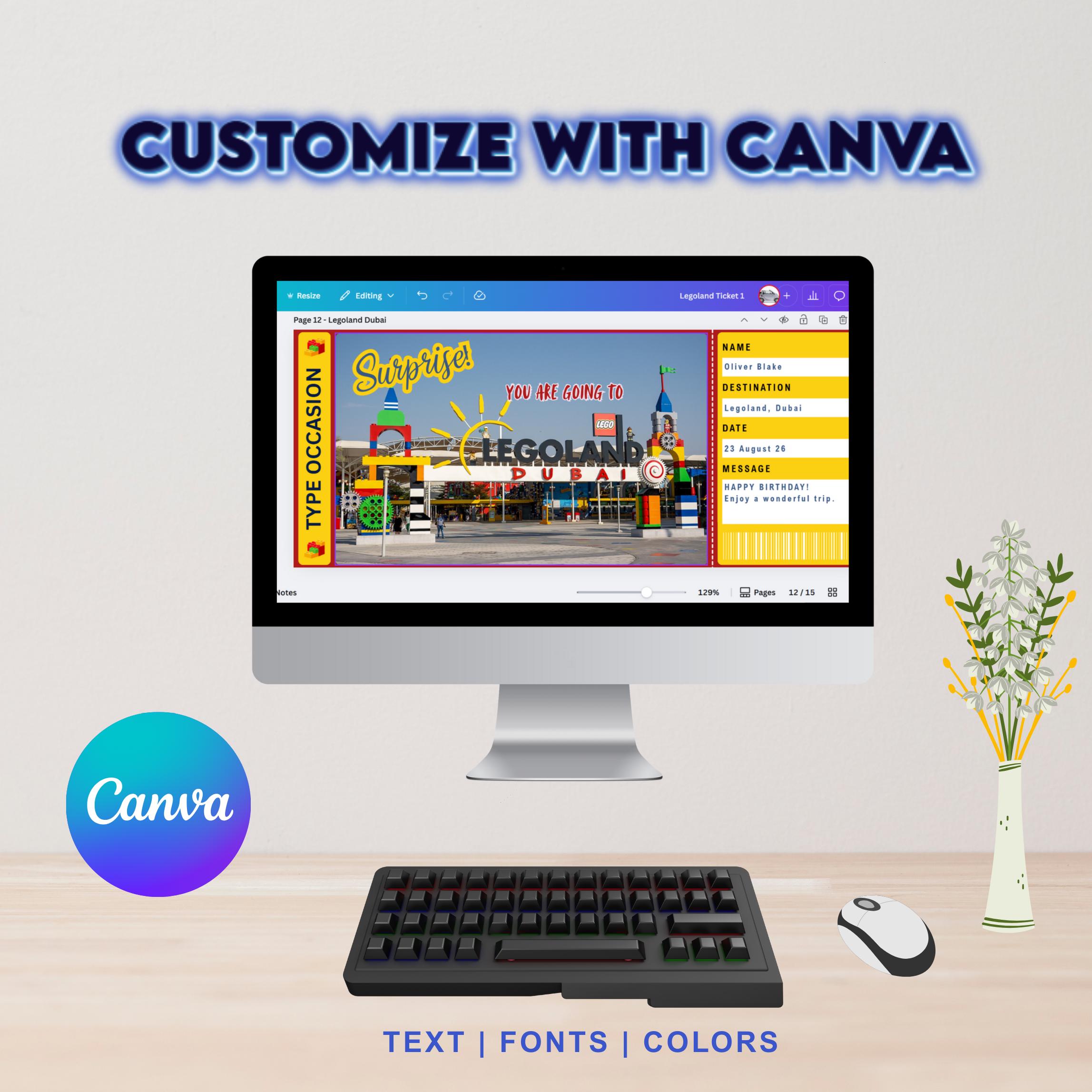 Editable Legoland Ticket Template, Legoland Surprise Ticket, Legoland ...