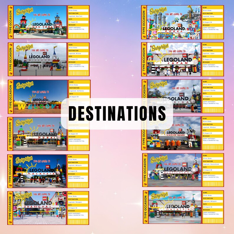 Editable Legoland Ticket Template, Legoland Surprise Ticket, Legoland ...