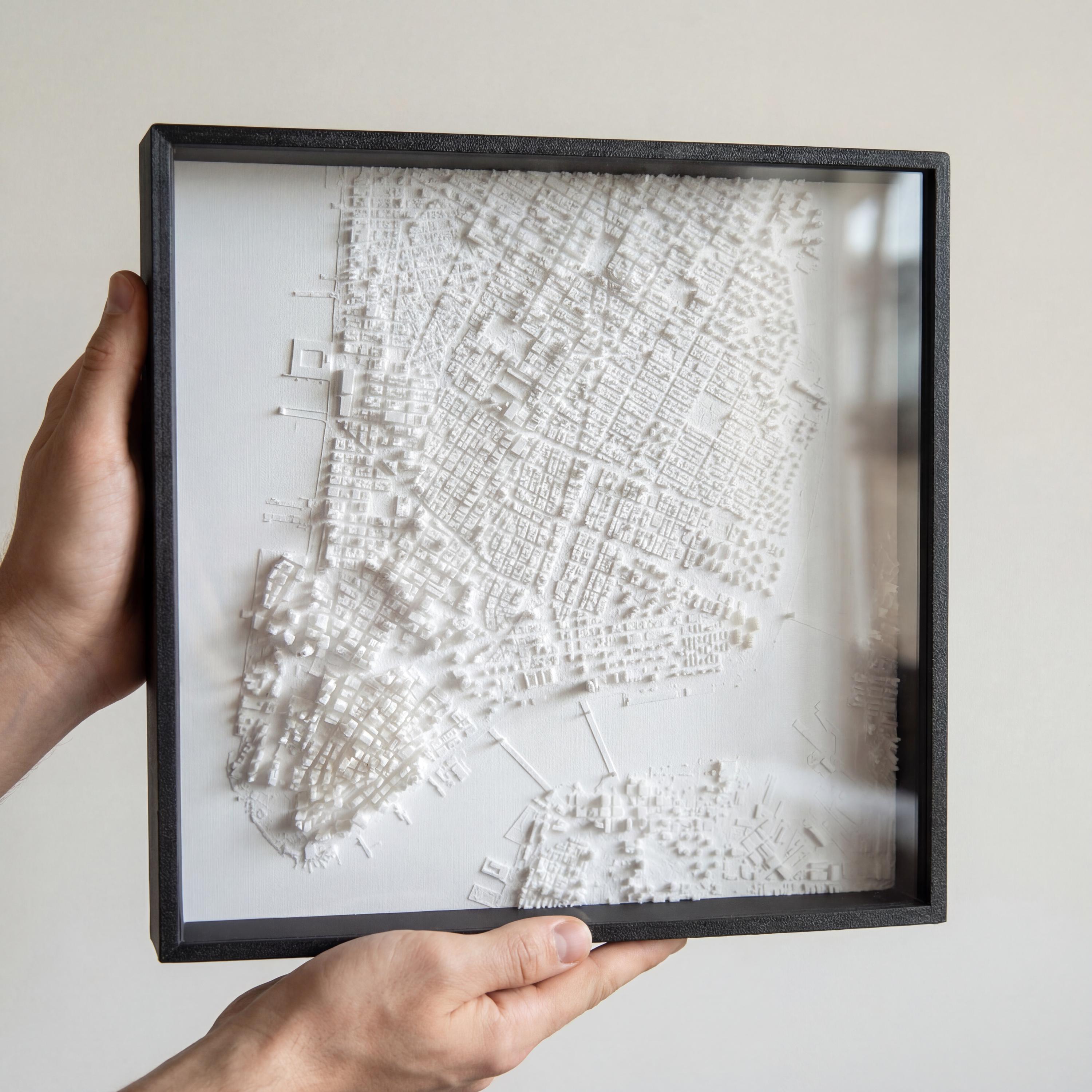 New York 3D Relief City Map (1:20,000) – Minimal Cityscape Wall Art ...