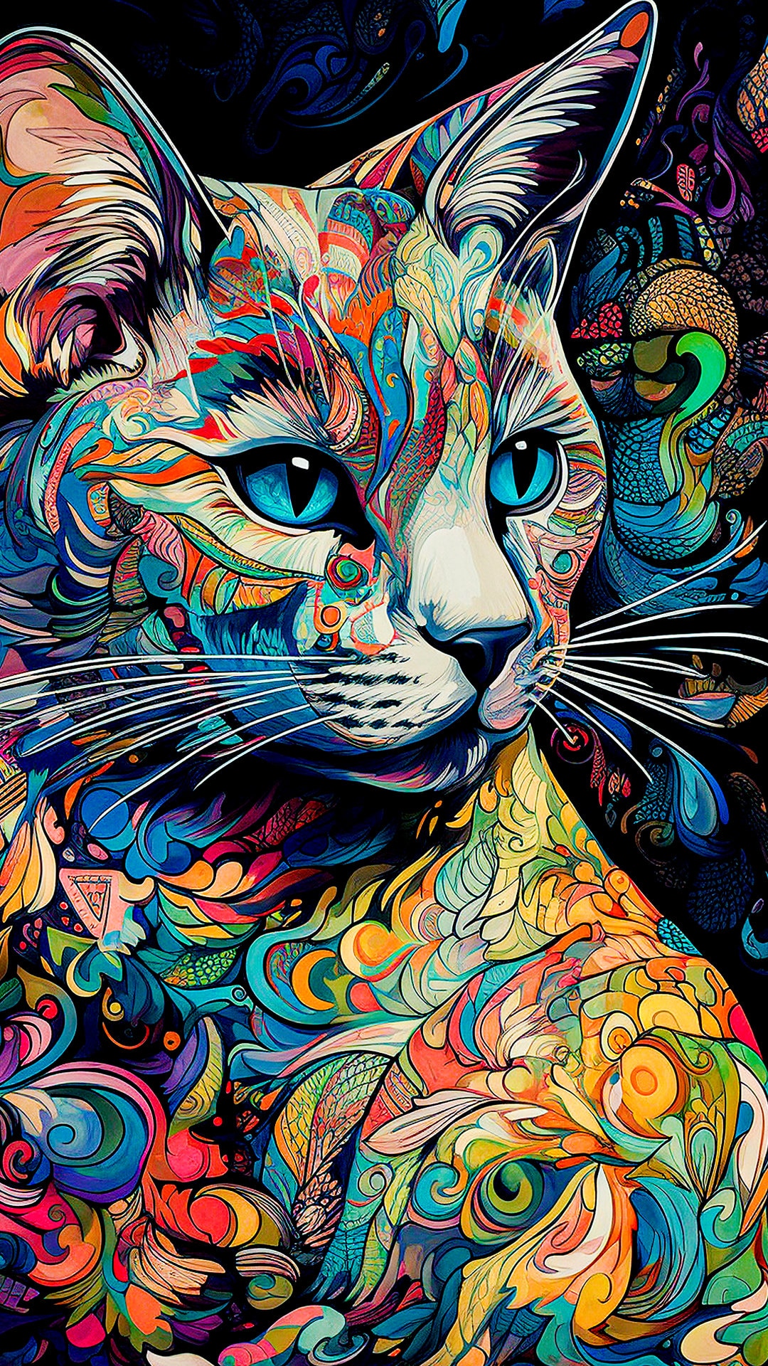 Psychedelic Cat Iphone Wallpapers