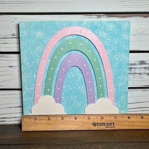 Rainbow Wall Art, Rainbow Home Decor, Summer Home Decor, 8"x8" Wood ...