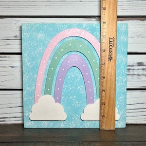 Rainbow Wall Art, Rainbow Home Decor, Summer Home Decor, 8"x8" Wood ...
