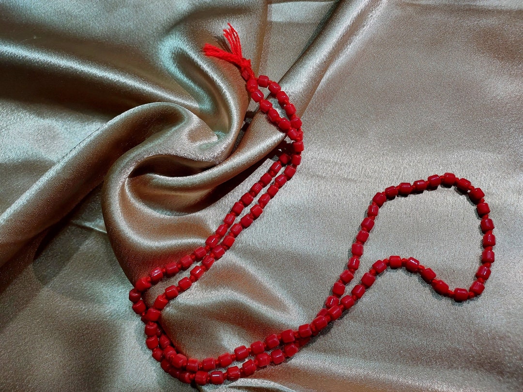 Lal Munga Mala red Coral Rosary 108 Beads Hand Knotted Mala - Etsy