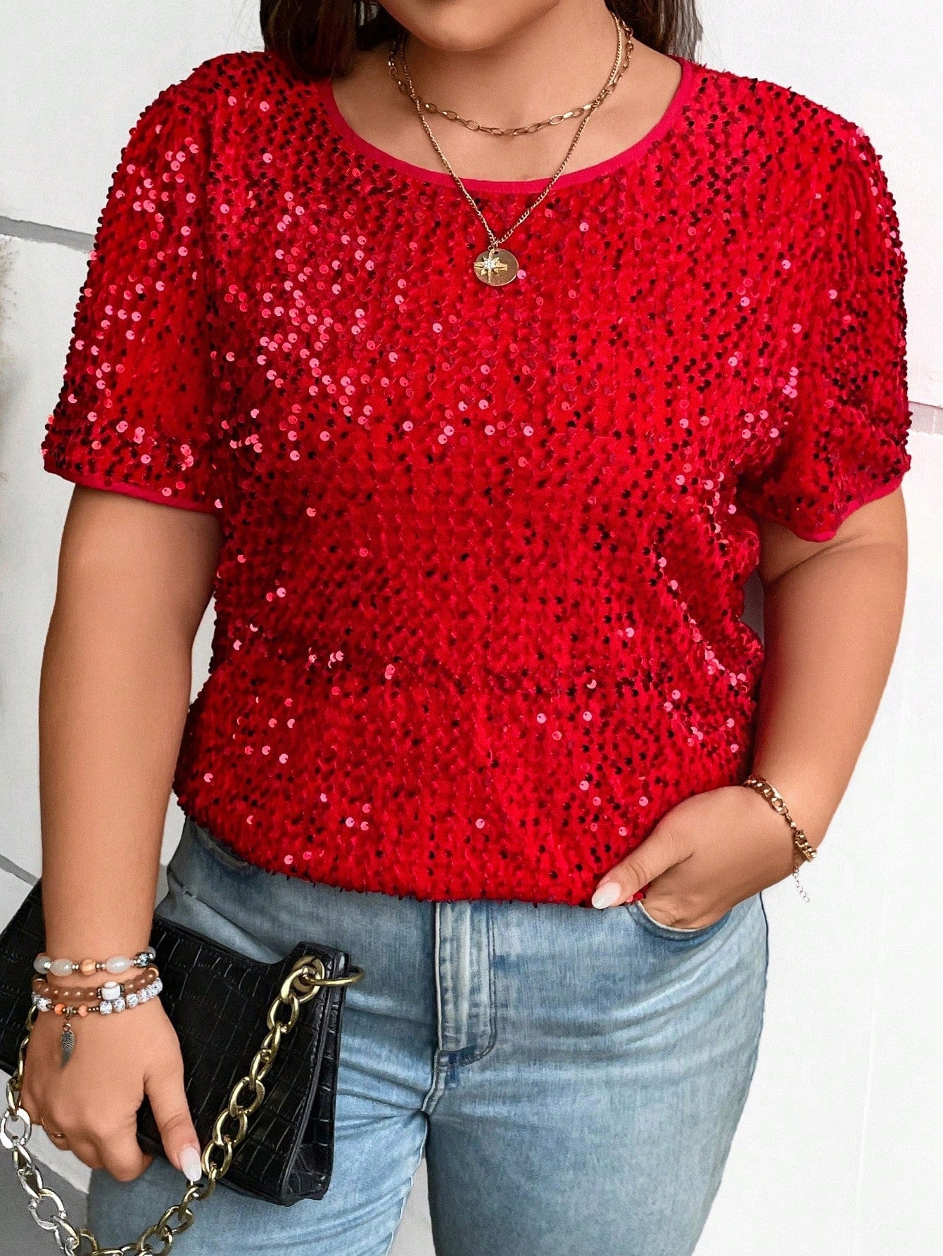 Red Sequin Tops For Girls