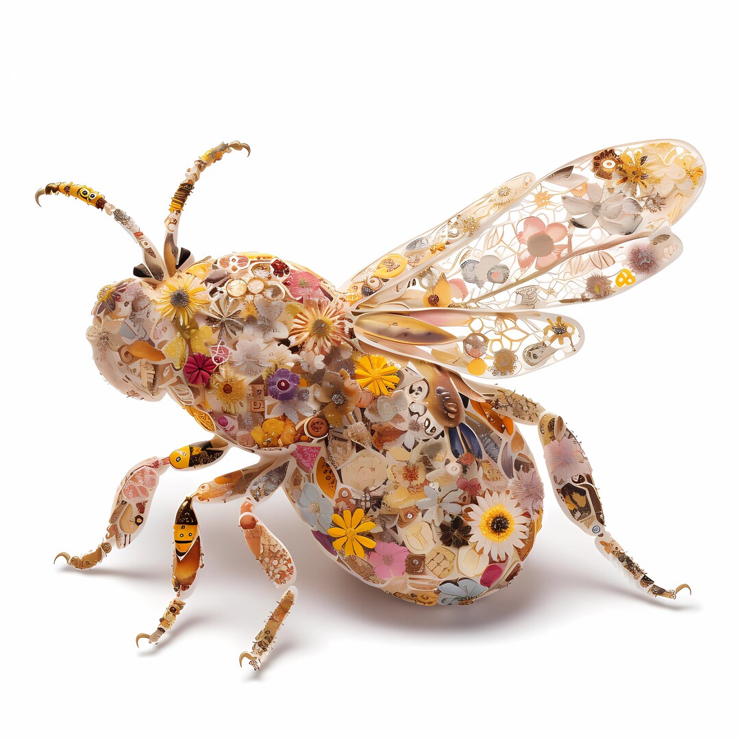 Floral Bumblebee Watercolor Floral Bumblebee Bumblebee - Etsy