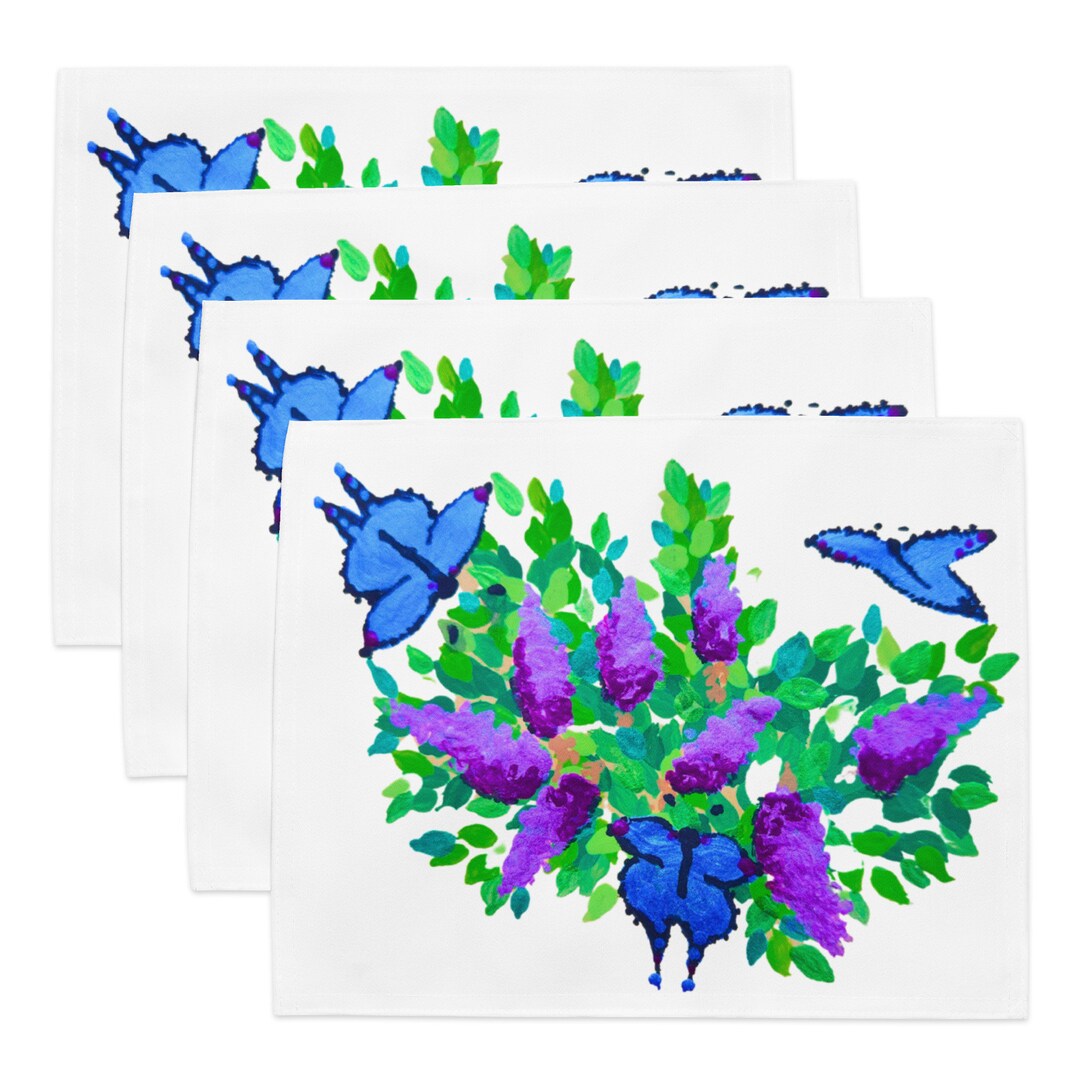 Colorful Butterfly Placemat Set of 4, Water Resistant Activity ...