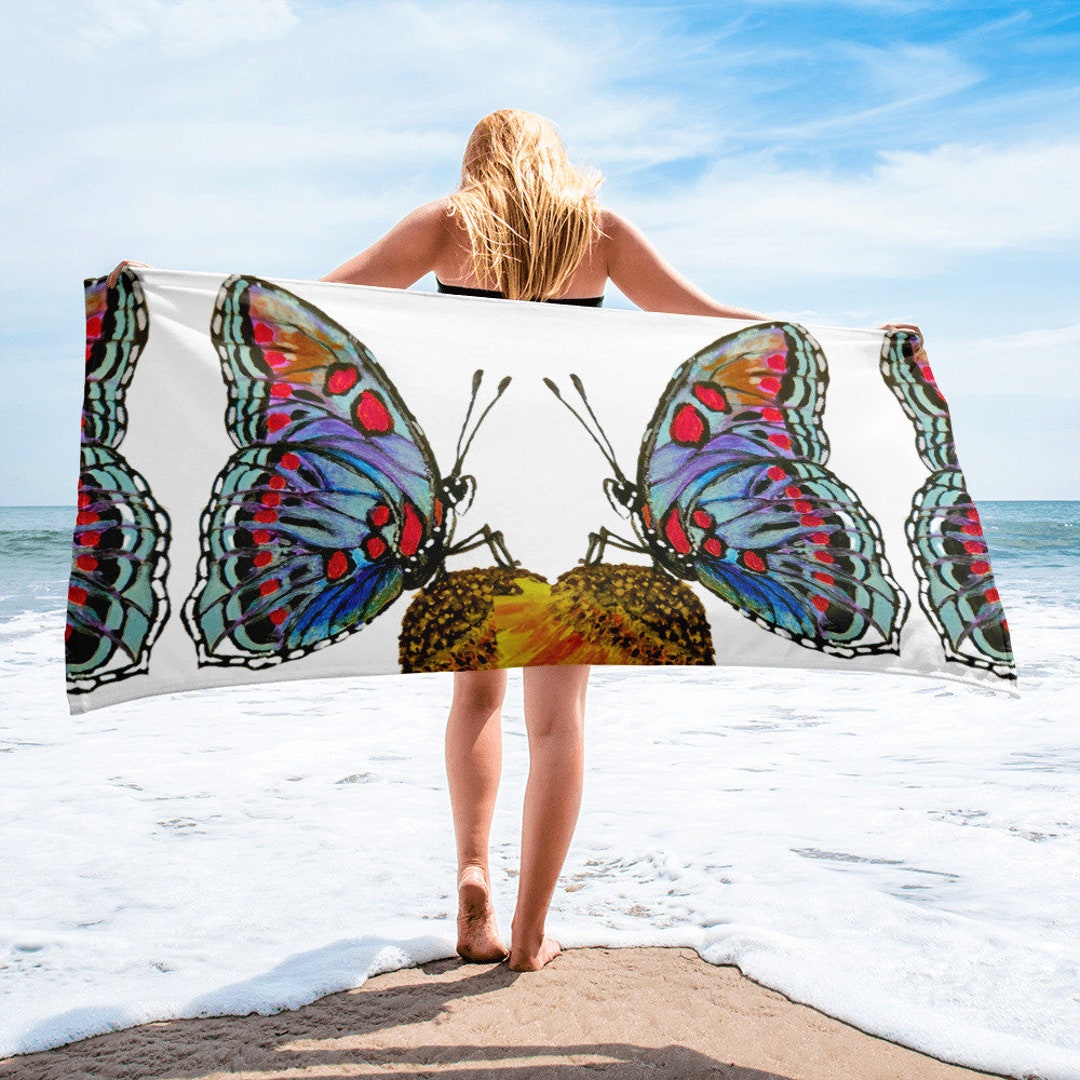 Monarch Butterfly Beach Towels,floral Bath Towel,botanical Towels ...