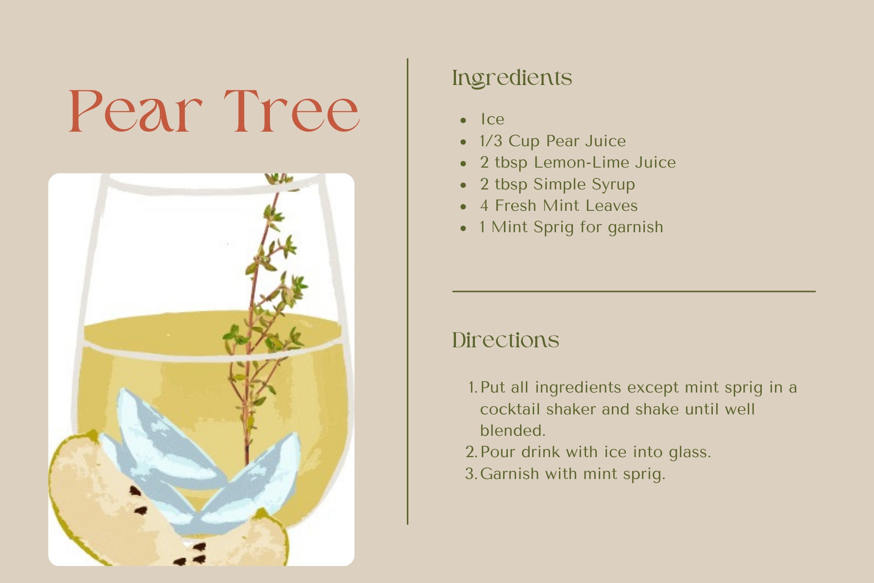 Mocktail Recipe Cards - Etsy